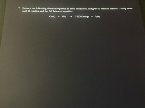 Solved balance the following chemical equation in basic | Chegg.com