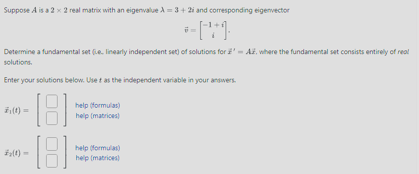 Solved Suppose A ﻿is a 2×2 ﻿real matrix with an eigenvalue | Chegg.com