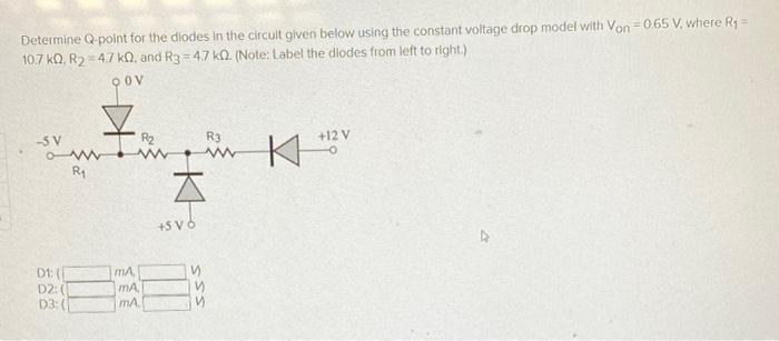 Solved Determine the Q-points for the diode in the circuit | Chegg.com