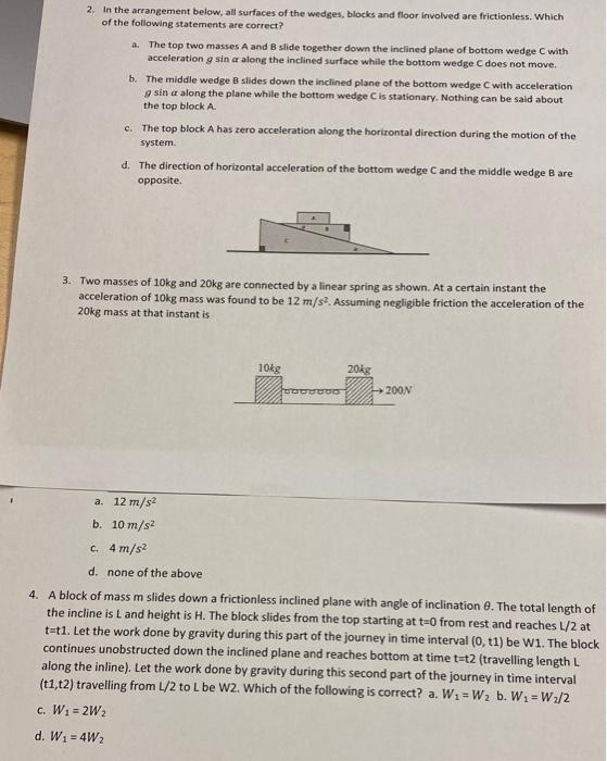 Solved Part 1 - Multiple Choice: mark option(s) on the back | Chegg.com