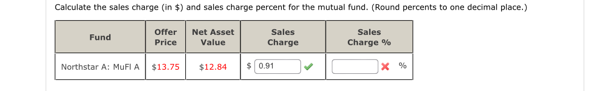Solved Calculate the sales charge (in $ ) ﻿and sales charge | Chegg.com