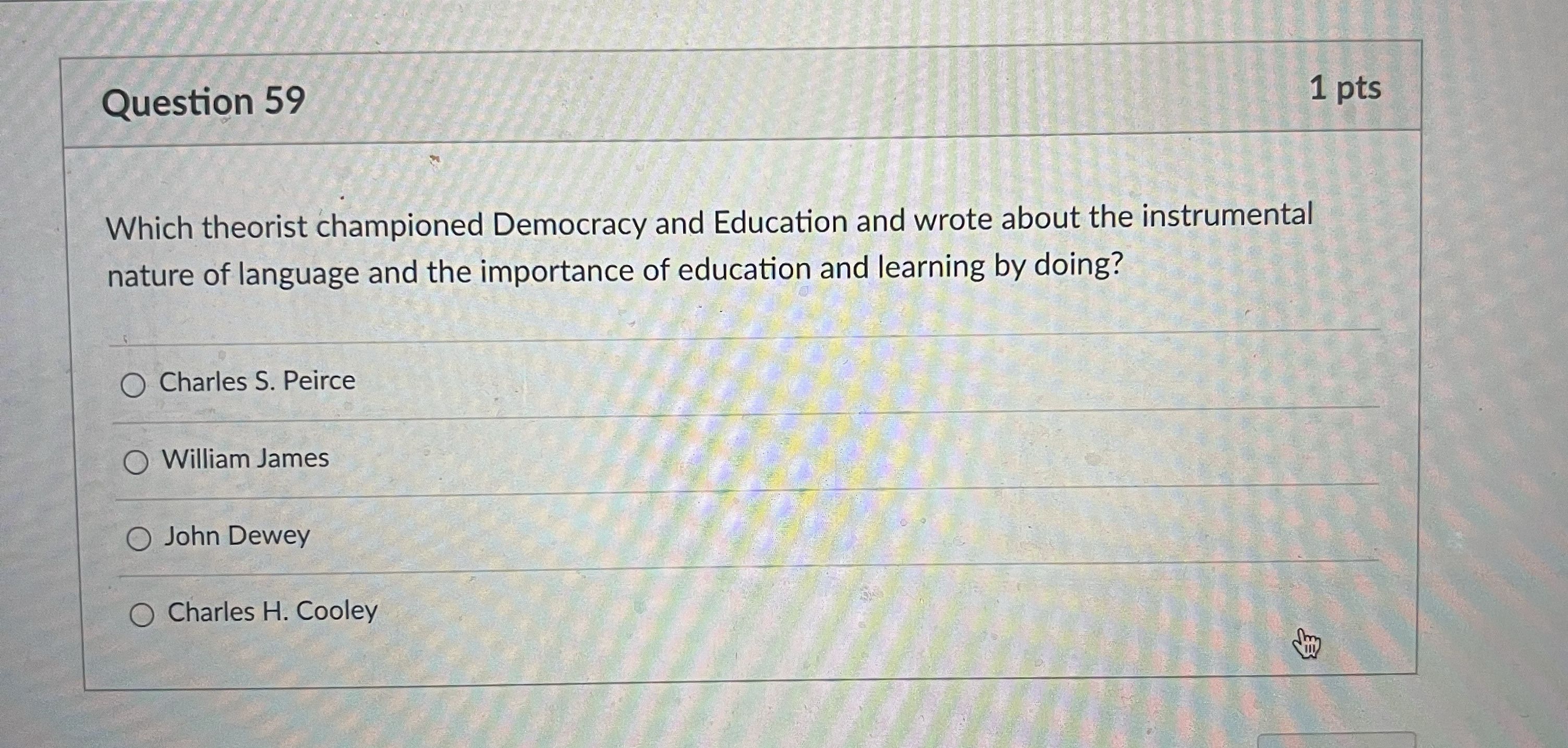 Solved Question 591 ptsWhich theorist championed Democracy | Chegg.com Solved Question 591 ptsWhich theorist championed Democracy | Chegg.com