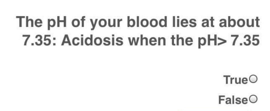 Solved The pH of your blood lies at about 7.35: Acidosis | Chegg.com