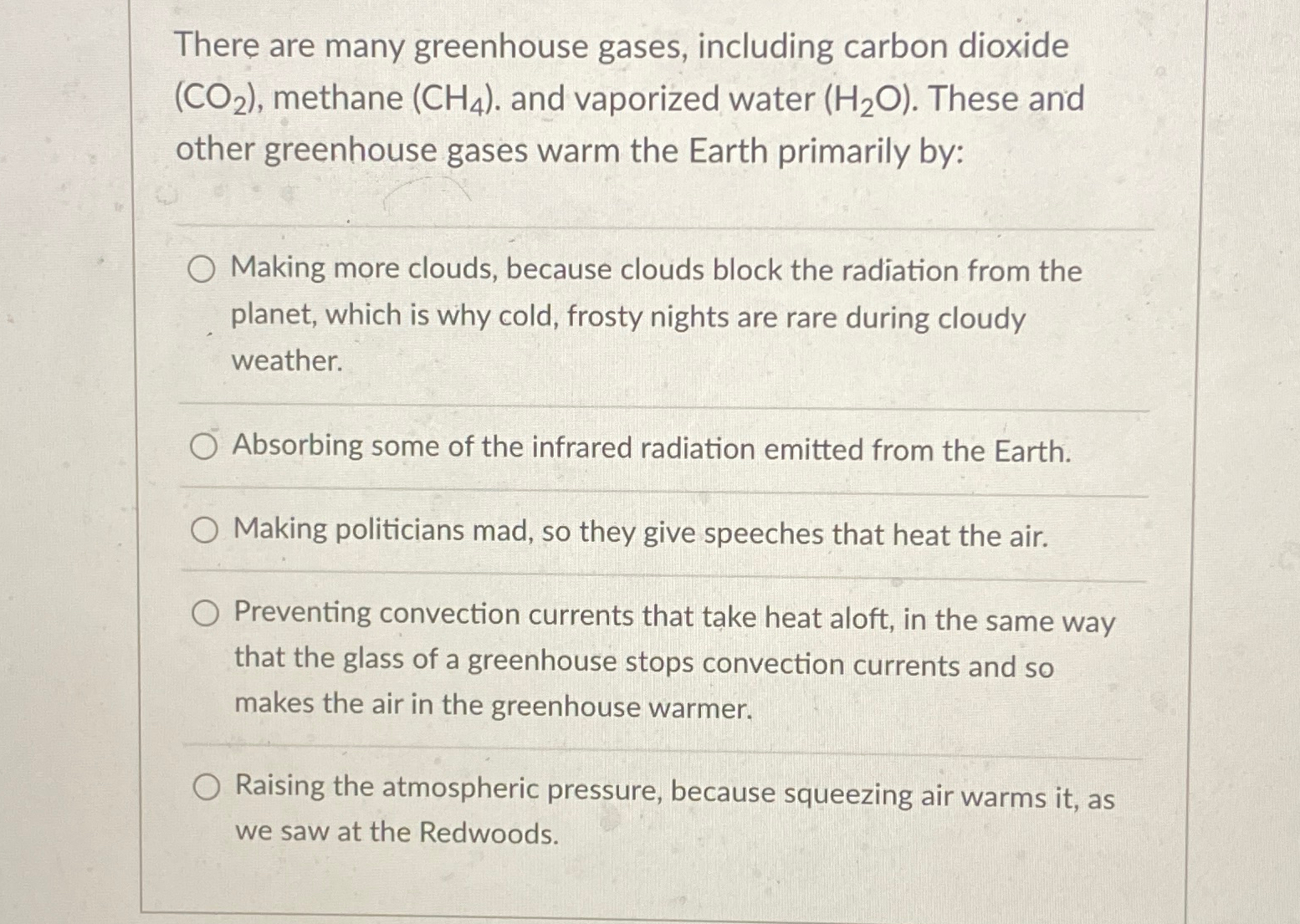 Solved There are many greenhouse gases, including carbon | Chegg.com