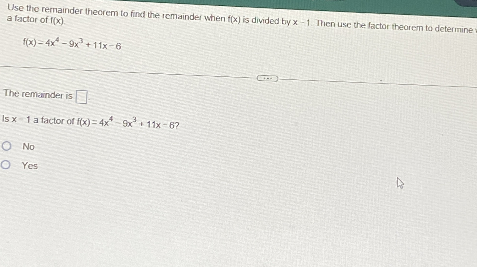 Solved Use the remainder theorem to find the remainder when | Chegg.com