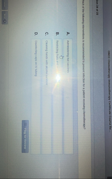 Solved ONCC Chemotherapy Immunotherapy Certificate Course | Chegg.com