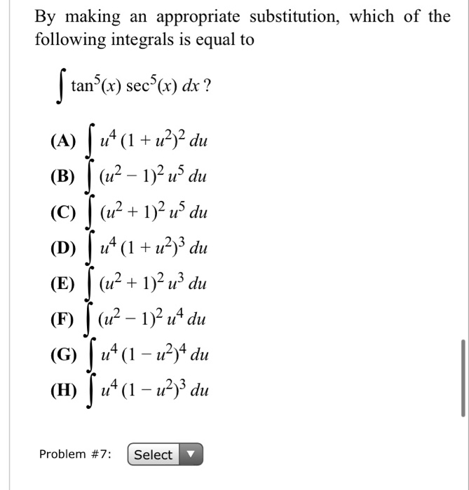 Solved By making an appropriate substitution, which of the | Chegg.com