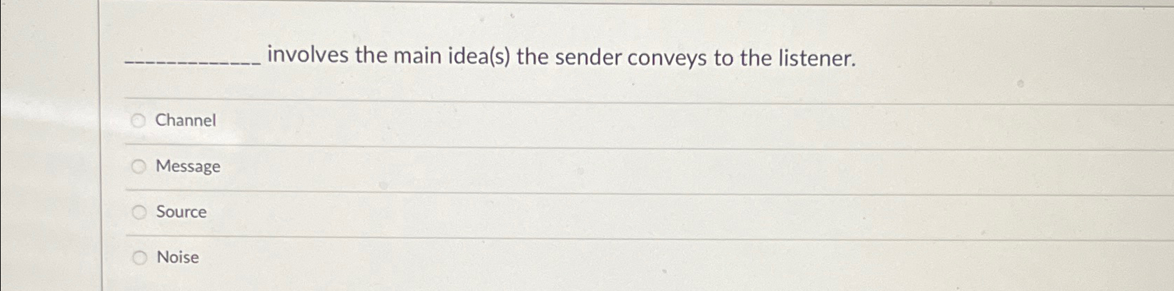 Solved involves the main idea(s) ﻿the sender conveys to the | Chegg.com