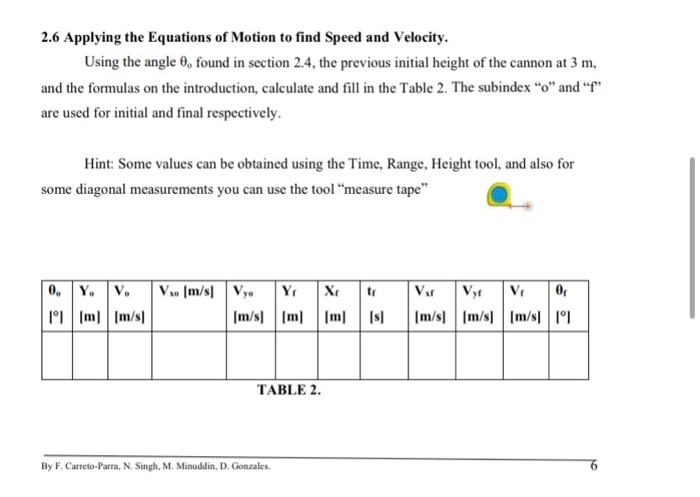 2.6 Applying the Equations of Motion to find speed | Chegg.com