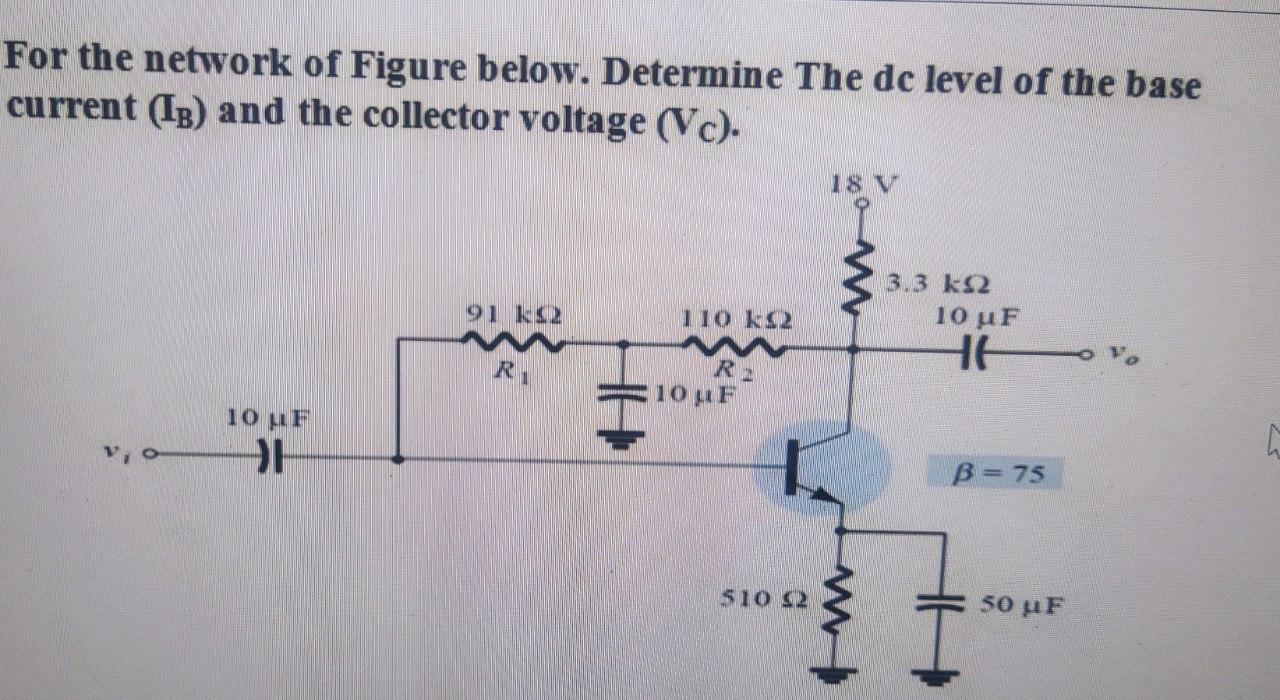 Solved For the network of Figure below. Determine The dc | Chegg.com