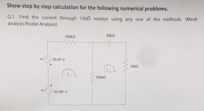 Solved Show step by step calculation for the following | Chegg.com