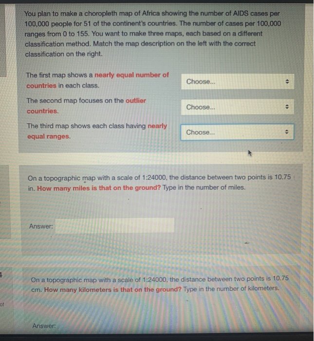 Solved You plan to make a choropleth map of Africa showing | Chegg.com