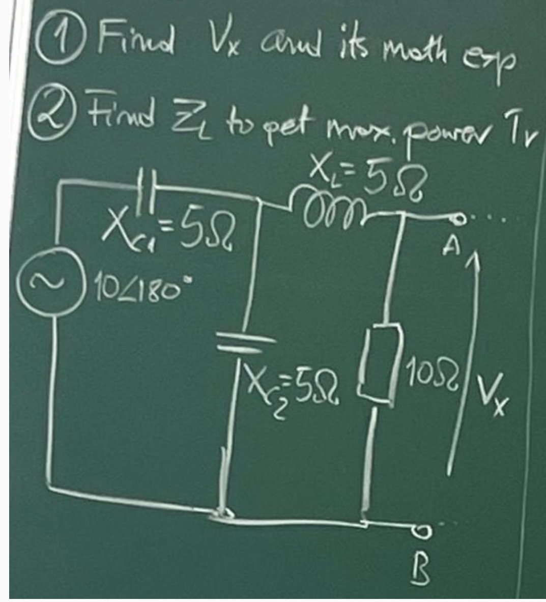Solved (1) ﻿Find Vx ﻿and its math expression(2) ﻿Find ZL ﻿to | Chegg.com