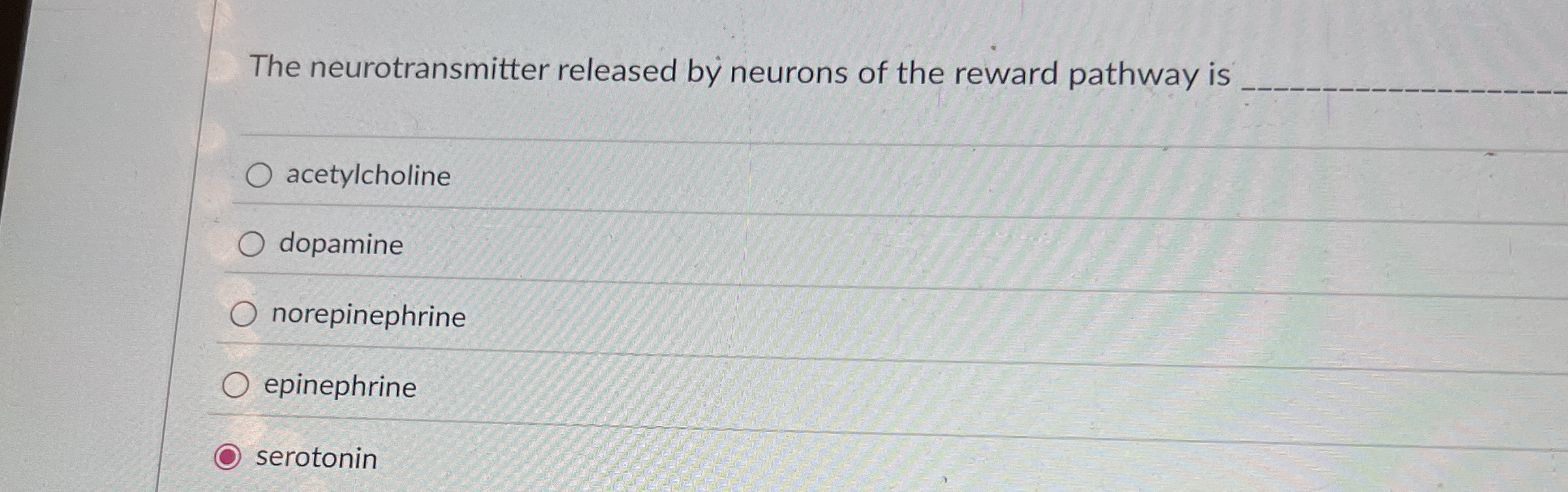 Solved The neurotransmitter released by neurons of the | Chegg.com