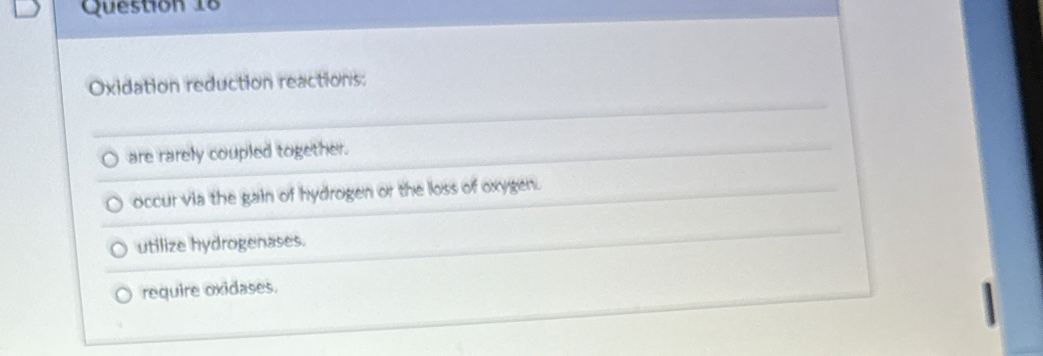 Solved Oxidation reduction reactions:are rarely coupled | Chegg.com