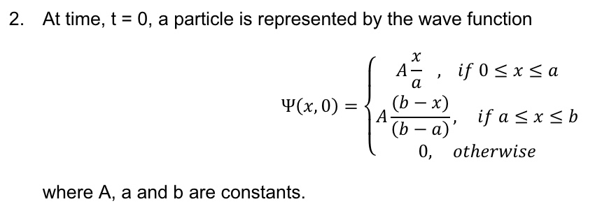 Solved At time, t=0, ﻿a particle is represented by the wave | Chegg.com