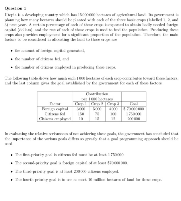 Solved Use goal programming to formulate a linear | Chegg.com Solved Use goal programming to formulate a linear | Chegg.com