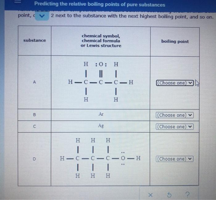 Solved Predicting the relative boiling points of pure | Chegg.com