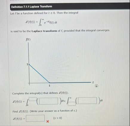 Solved Use Definition 7.1.1.Defirition 7.4.1 ﻿Leplace | Chegg.com