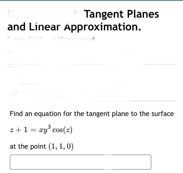 Solved IM Tangent Planes and Linear Approximation. 19 new | Chegg.com