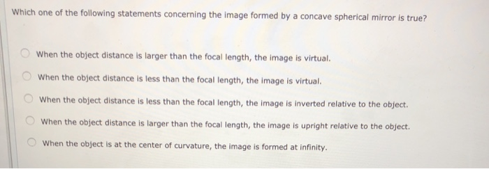 Solved Which one of the following statements concerning the | Chegg.com