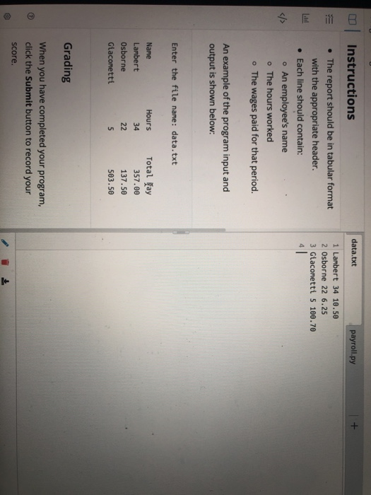 Solved Programming Exercise 4.12 Instructions + data.txt | Chegg.com