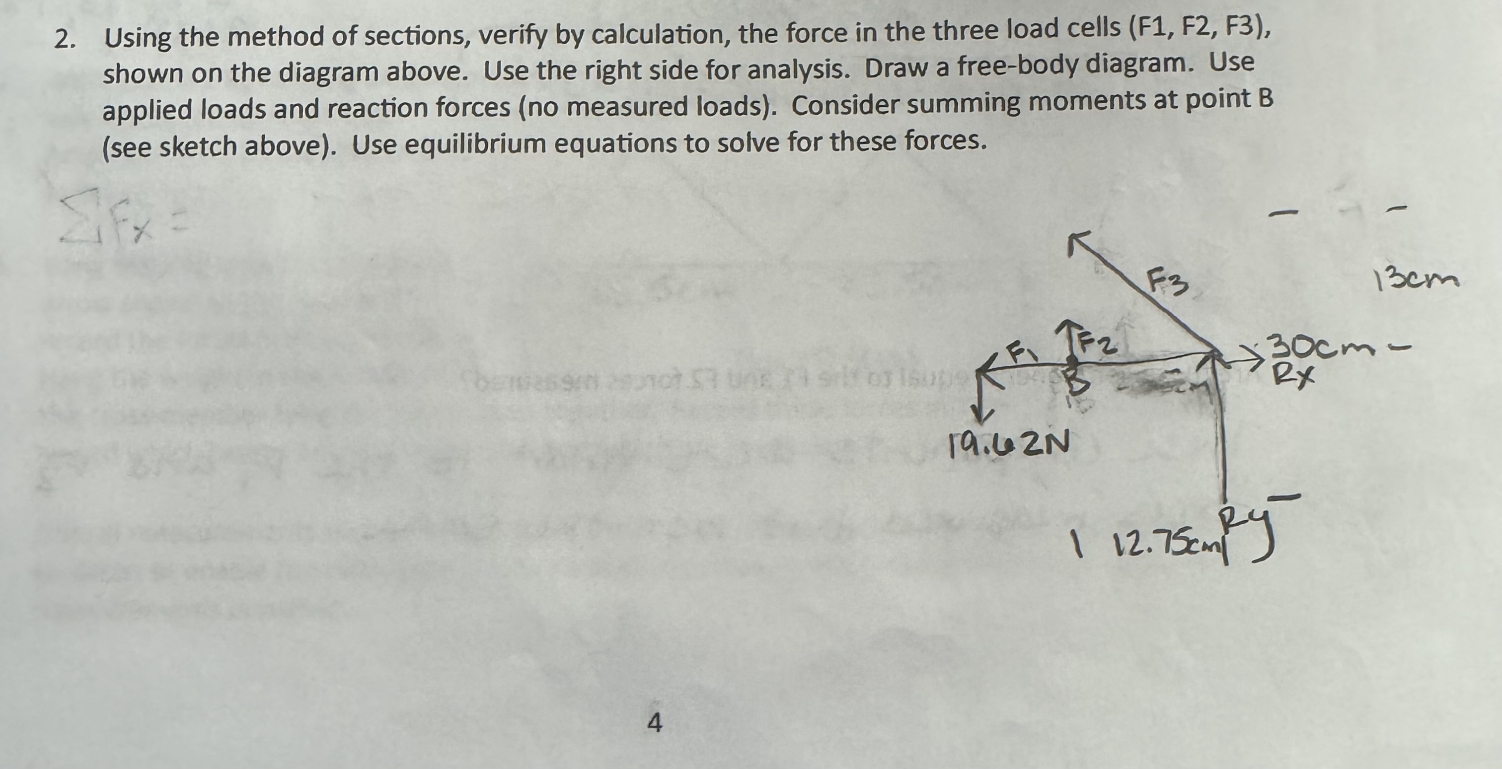 2. ﻿Using the method of sections, verify by | Chegg.com