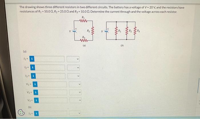 Solved The drawing shows three different resistors in two | Chegg.com