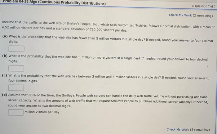 Solved Problem 04-32 Algo (Continuous Probability | Chegg.com