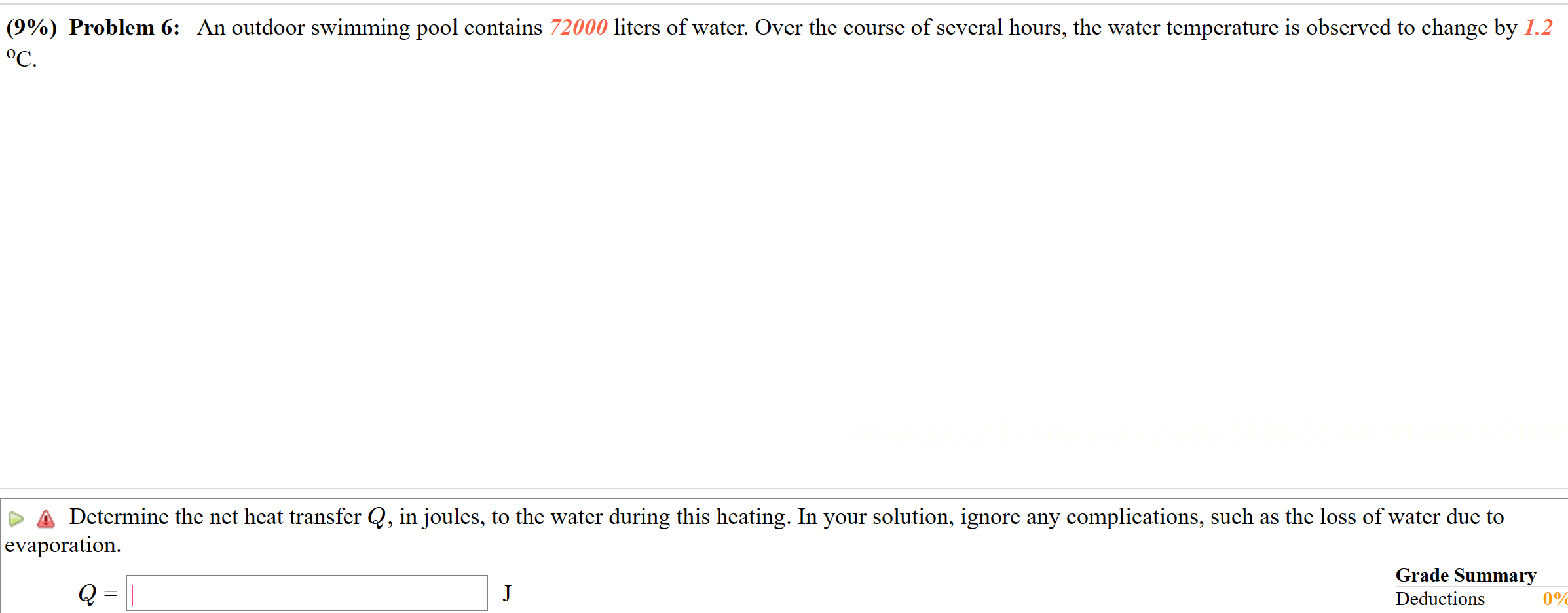Solved Determine the net heat transfer Q, ﻿in joules, to the | Chegg.com
