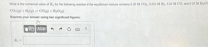 Solved What is the numerical value of Kc for the following | Chegg.com