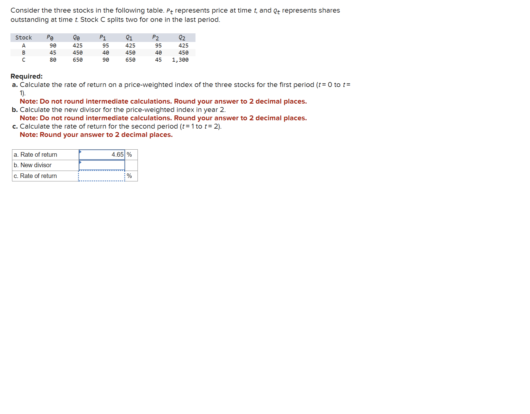 Solved Consider the three stocks in the following table. \( | Chegg.com
