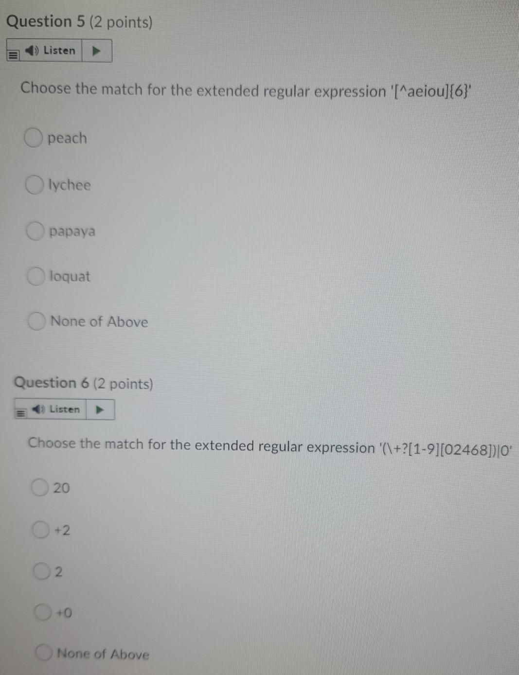 Solved Question 1 (2 points) Saved Listen Choose the match | Chegg.com