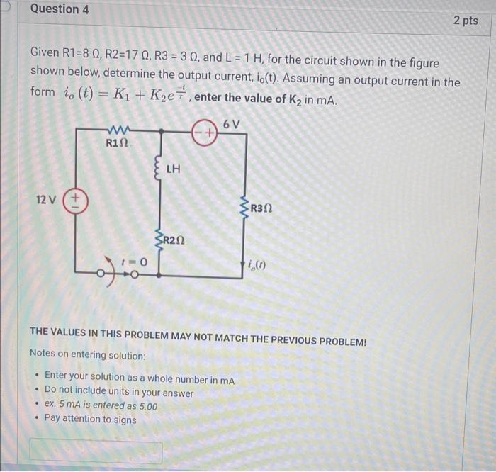 Solved Given R1=8Ω,R2=17Ω,R3=3Ω, and L=1H, for the circuit | Chegg.com