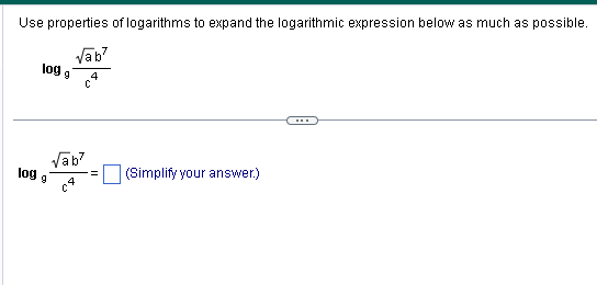 Solved Use properties of logarithms to expand the | Chegg.com