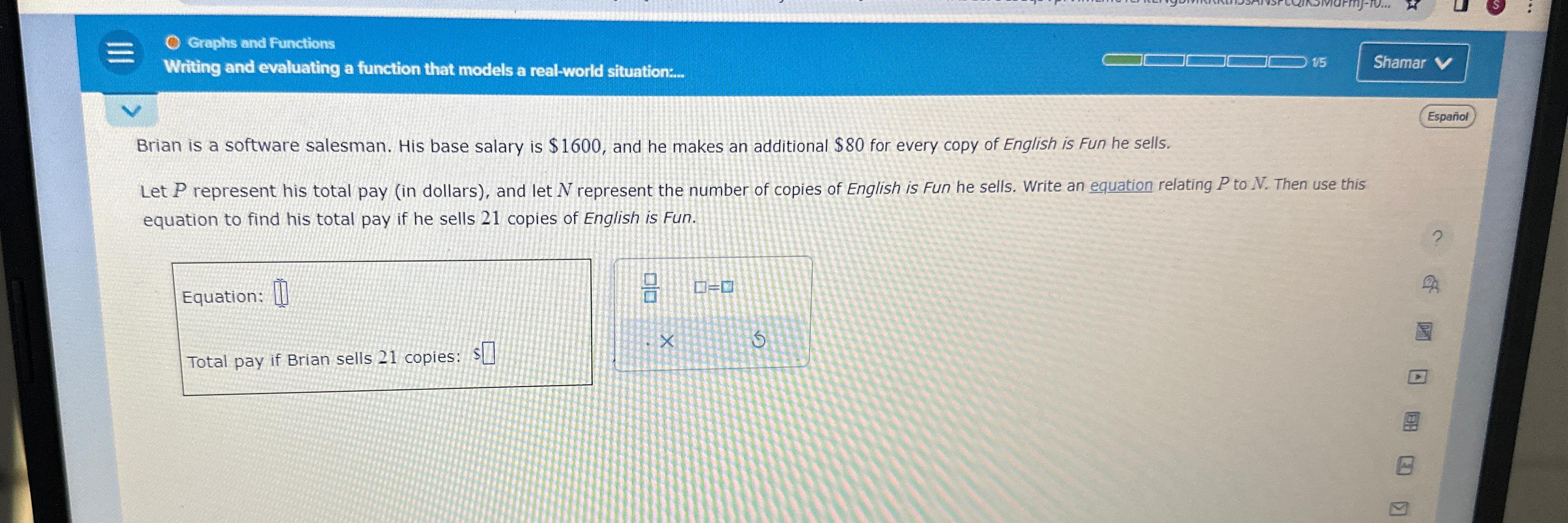 Solved Graphs and FunctionsWriting and evaluating a function | Chegg.com