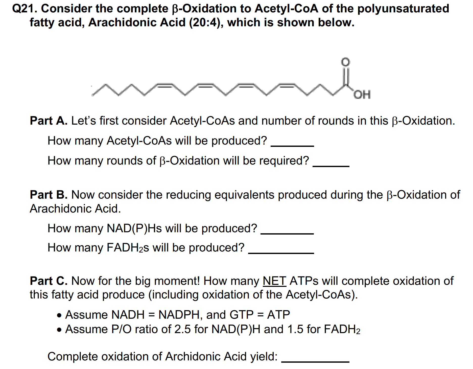 Solved Q21. ﻿Consider the complete β-Oxidation to Acetyl-CoA | Chegg.com