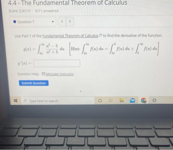 Solved 4.4 - The Fundamental Theorem of Calculus Score: | Chegg.com