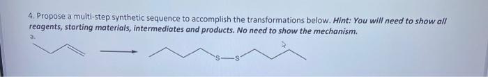 Solved 4. Propose a multi-step synthetic sequence to | Chegg.com