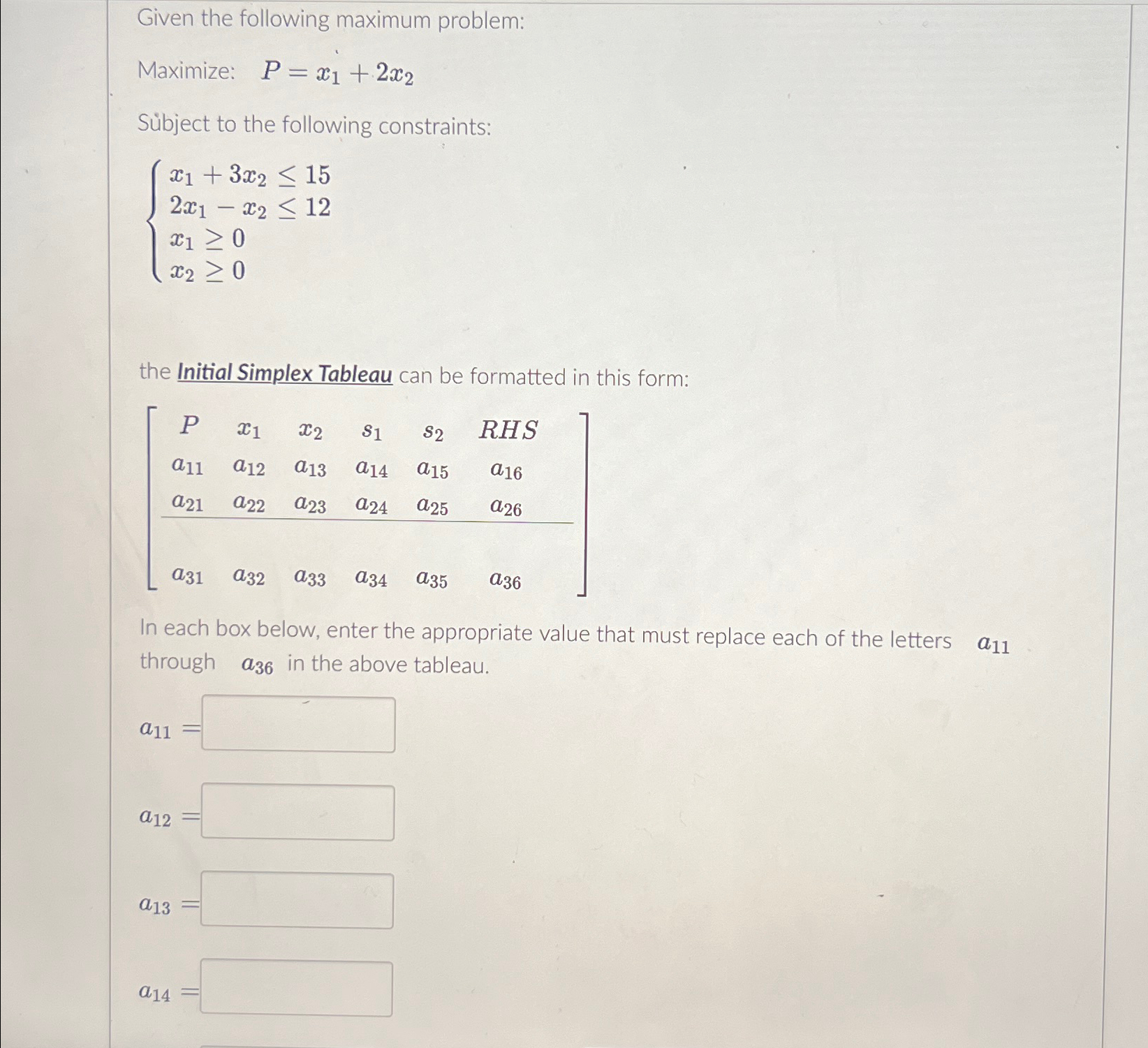 Solved Given the following maximum problem:Maximize: | Chegg.com