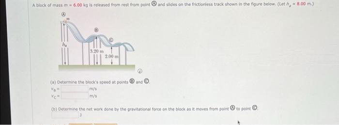 Solved A block of mass m - 6.00 kg is released from rest | Chegg.com