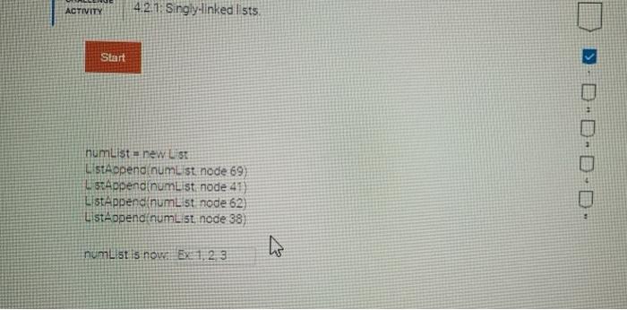 Solved ACTIVITY 47.1: Doubly-linked lists Start ^ numList = | Chegg.com