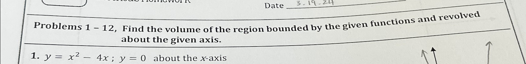 Solved Problems 1-12, ﻿Find the volume of the region bounded | Chegg.com