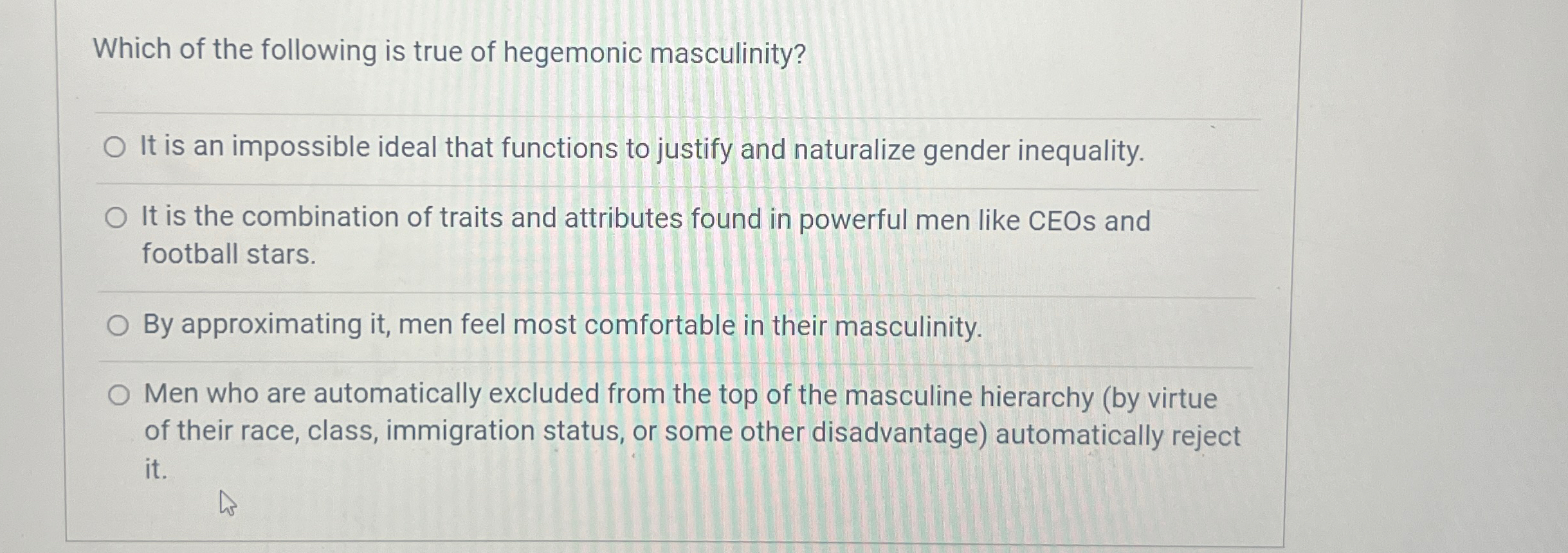 Solved Which of the following is true of hegemonic | Chegg.com