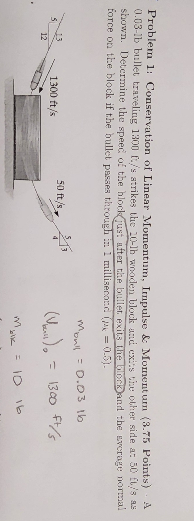 Solved Problem 1 Conservation Of Linear Momentum Impulse And
