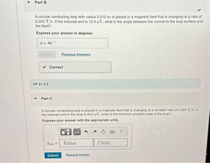 Solved A circular conducting loop with radius 0.010 m is | Chegg.com