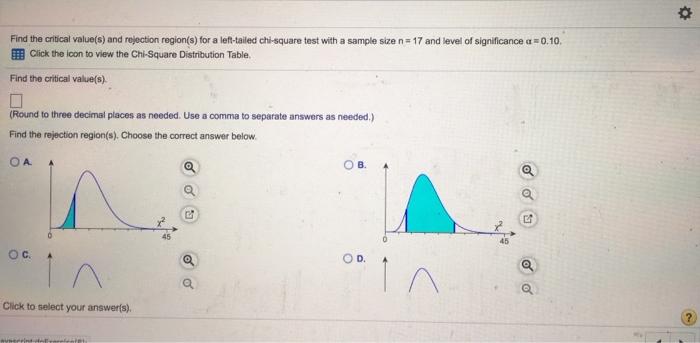 Solved Find the critical value(s) and rejection region(s) | Chegg.com