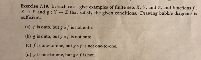 Solved Exercise 7.19. In each case, give examples of finite | Chegg.com