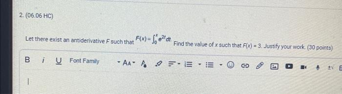 Solved Let there exist an antiderivative F such that | Chegg.com