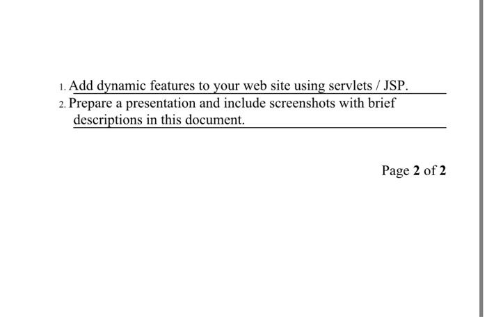 Solved 1. Add dynamic features to your web site using | Chegg.com